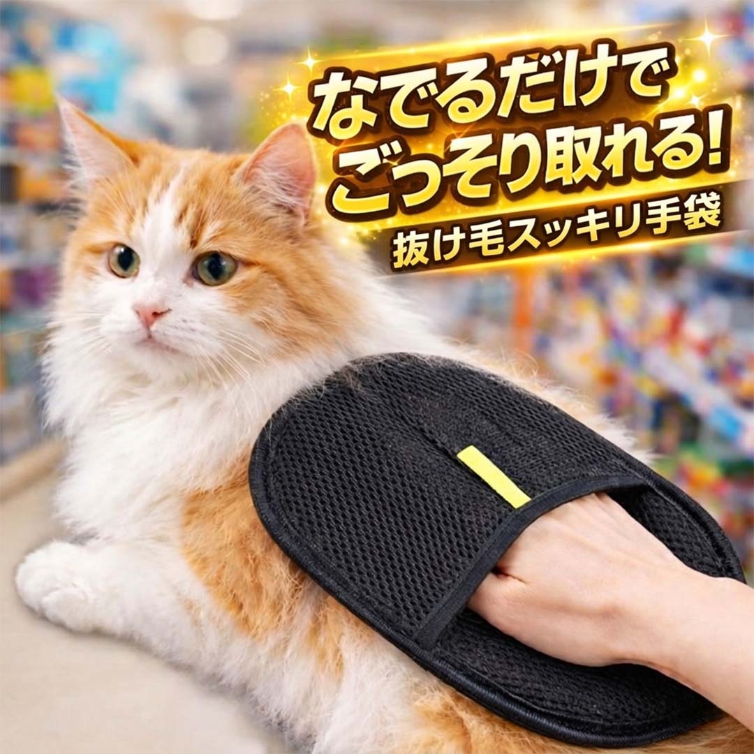 ペット用 毛取り手袋 グルーミンググローブ 抜け毛取り 猫 犬 うさぎ 小動物 静電気 毛取りブラシ お掃除グローブ 洗える 繰り返し使える ソファ カーペット 衣類 車内対応 なでるだけで抜け毛ごっそり！ ペット用グルーミング手袋 【商品...