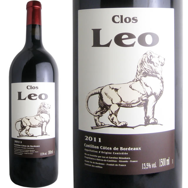 クロ・レオ　マグナム　2011　1500ml 篠原麗雄が造る生産量極少量のワインです。北向きの粘土石灰土壌の畑のメルローとカベルネフランをステンレスタンクで30日間発酵、新樽と古樽へ移し、春になり暖かくなるとマロラクティック発酵が始まり、そ...