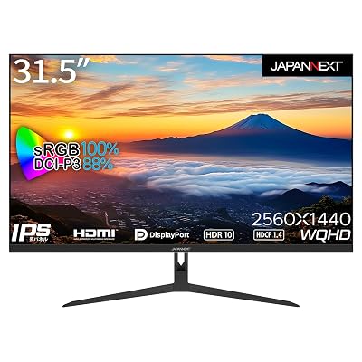 JAPANNEXT 31.5インチ モニター WQHD 2560x1440解像度 IPS ディスプレイ (HDMI/DisplayPort/スピーカー内蔵/VESA対応/ブルーライトカット) JN-IPS3150WQHDRブランドJAPAN...