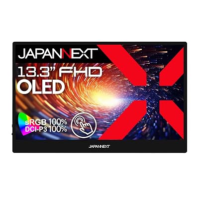 JAPANNEXT 13.3インチ モバイルモニター OLED パネル フルHD 1920x1080解像度 スマートケース付き (USB/Type C/MAC PC対応/スピーカー内蔵 / sRGB100% / 光沢) JN-MD-OLED...