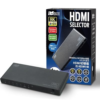 ラトックシステム 8K60Hz 4K120Hz対応 4入力1出力 HDMI切替器 RS-HDSW41-8Kブランドラトックシステム色モデルRS-HDSW41-8K商品説明【商品概要】【 120fps の高フレームゲームにも対応 】 高精細4...