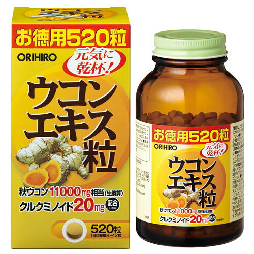 名称 ウコン含有栄養機能食品 内容量 130g（約520粒） 原材料 秋ウコン末、麦芽糖、デキストリン、植物油脂、春ウコン末、でんぷん、ウコンエキス末／ショ糖エステル 販売元 オリヒロ 商品説明 秋ウコン原末換算2000mg、クルクミノイド...