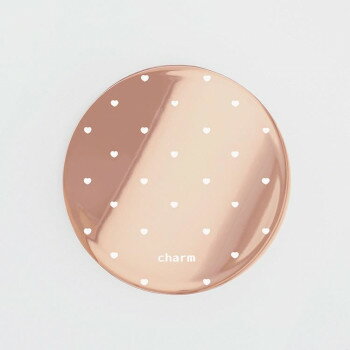 約38gの軽量ミラー!コンパクトサイズなのでお出かけ先でのメイク直しに!等倍鏡と拡大鏡の2面鏡タイプです。卵より軽い、持ち運びに便利なコンパクトミラー!等倍鏡は高反射の鏡を使用し、鮮明度UP!ミニハートが散りばめられたキュートなデザイン!※...