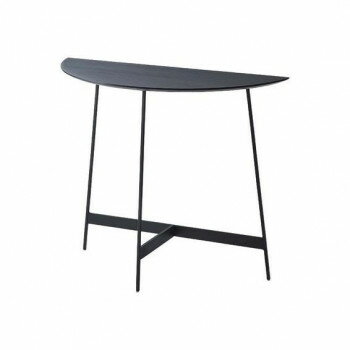 シンプルかつスタイリッシュなデザインのコンソール 「美しい木目×アイアンレッグ」異素材の組み合わせが上品な印象を与えるコンソール。美しいシンメトリーのフォルムで、天板が半円なので様々な場面で活躍します。シンプルながらお部屋にアクセントを加え...