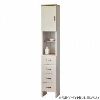 フランスの田舎町をテーマとした自然体で飾らないデザインのランドリー収納です。農園のある田舎町で使われているような温かみのある色合いやデザインにもこだわったフレンチカントリー家具です。洗面台や洗濯機横の隙間を収納スペースへと変えてしまう収納ラ...