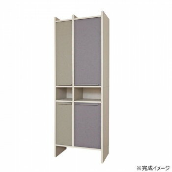 幅64cmのランドリーラックで、扉付き収納とオープン収納が組み合わさったデザインです。整理整頓が簡単にできます。 洗面所や脱衣所などのサニタリースペースにぴったりの収納力を提供し、タオルや洗剤などの小物を整理整頓するのに最適です。可動棚によ...