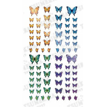 手書きでは難しい繊細なラインの蝶柄をデザインしました。美しい光沢のメタリックグラデーションで小さいながらも存在感があります。サイズも3バリエーションあり、大人っぽいデザインから可愛いデザインまで幅広いシーンで使えます♪※ネイリストはデザイン...