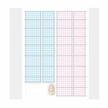 手描きでは出来ないシャープで綺麗な千鳥格子柄を、優しい色合いのパステルブルーとピンクでフレンチネイル用シートにしました。貼るだけで簡単に千鳥格子柄フレンチネイルができます。シールを貼り、爪の形に合わせてカットしてください。サイズシート:88...