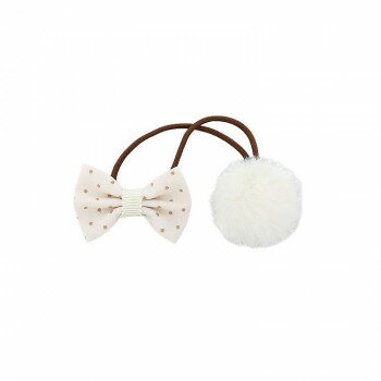 結んだ時にリボンとポンポンがくっつく可愛いデザインのヘアゴムです。※写真はサンプル商品の為、カラーや仕様等が変更になる場合がございます。ご了承くださいませ。サイズリボン:約2.7×4cm個装サイズ：12×8×5cm重量個装重量：100g素材...
