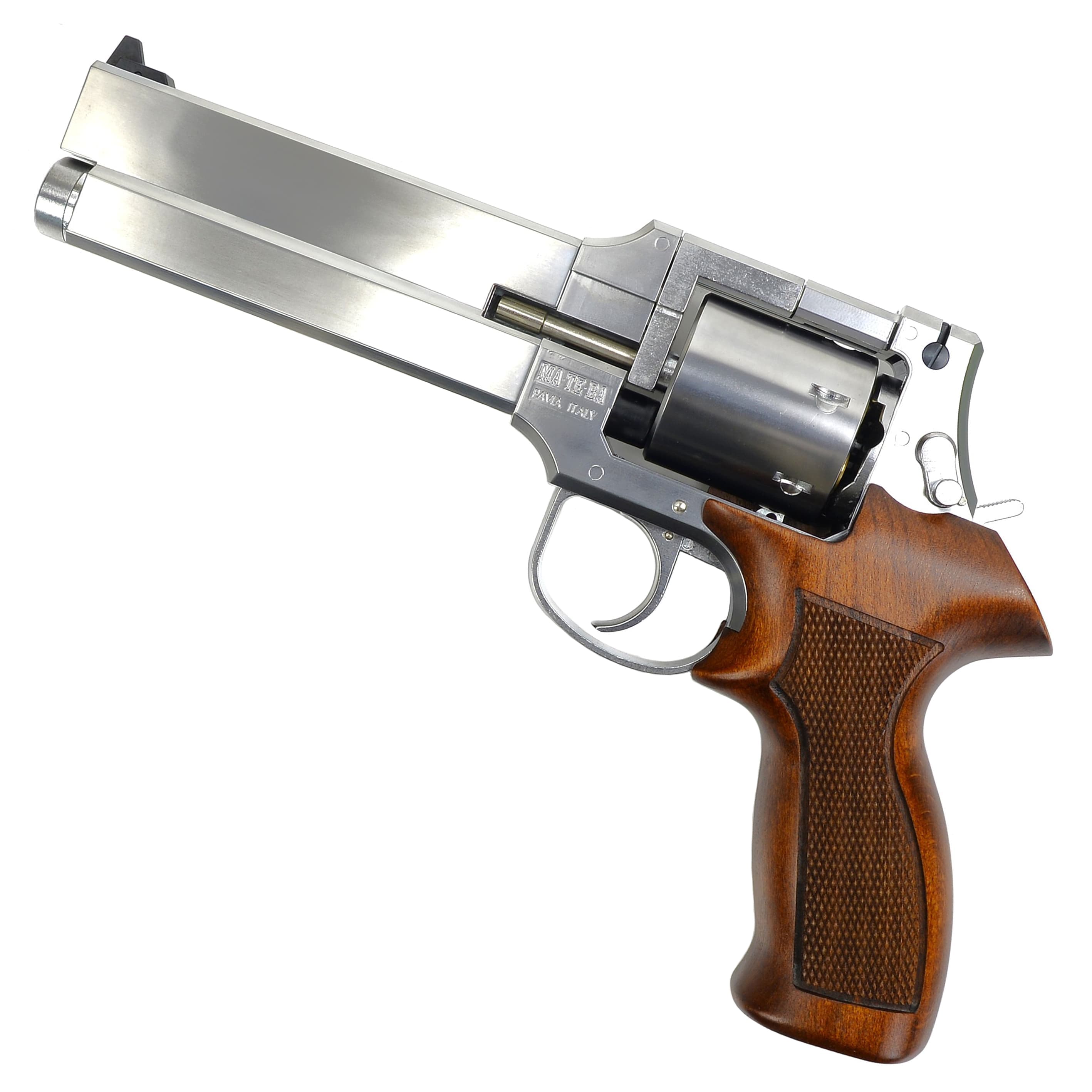 Marushin ガスガン ヘビーウェイト仕様MATEBAの特徴的なデザインを楽しめるガスガンリアルな外観で独自のバリエーションのトイガンを製造する国内メーカー「マルシン」。意欲的なコンセプトのもと開発された、MATEBA社のリボルバーを再...