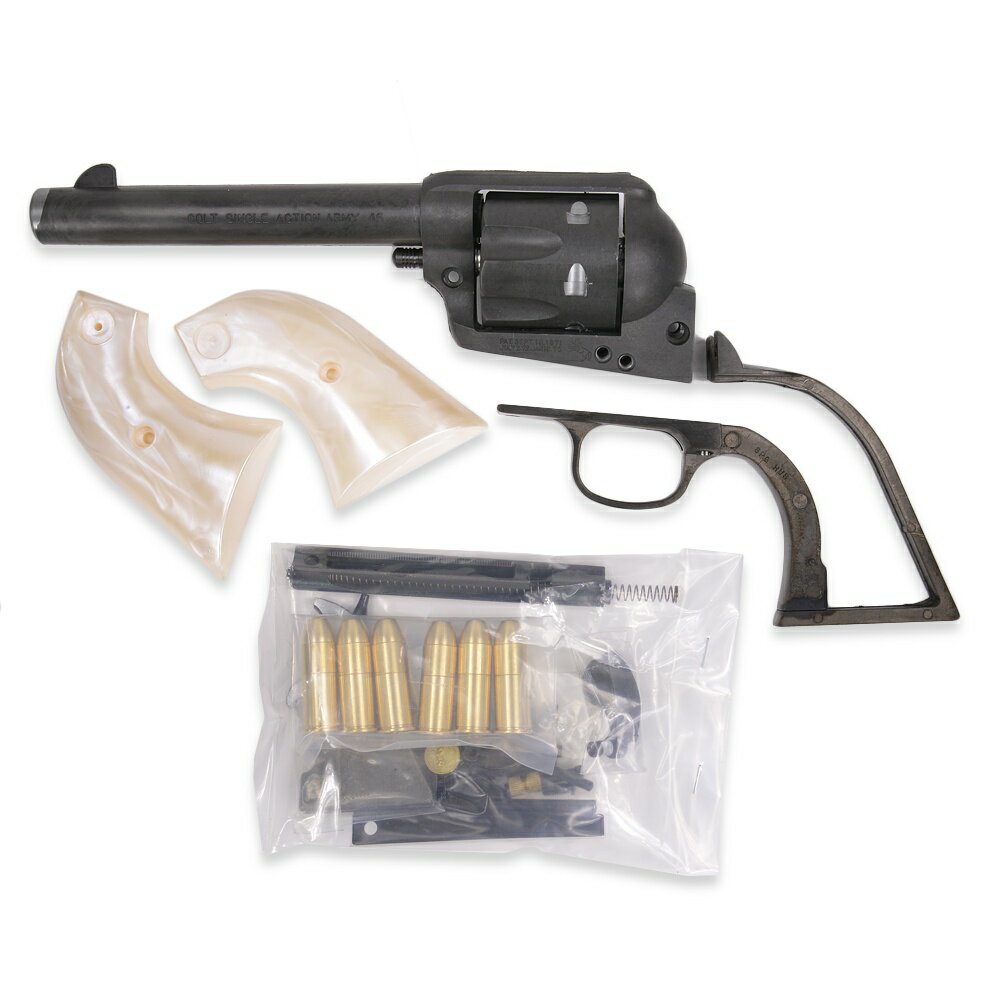 モデルガン 組み立て式 HWSHWS社のモデルガン、SAA45 アーティラリーHWの組み立てキッド日本の遊戯銃メーカーのハートフォード社の発火式モデルガン SAA45 アーティラリーHW（ヘビーウエイト）の組み立てキット。質感や重量感もヘビ...