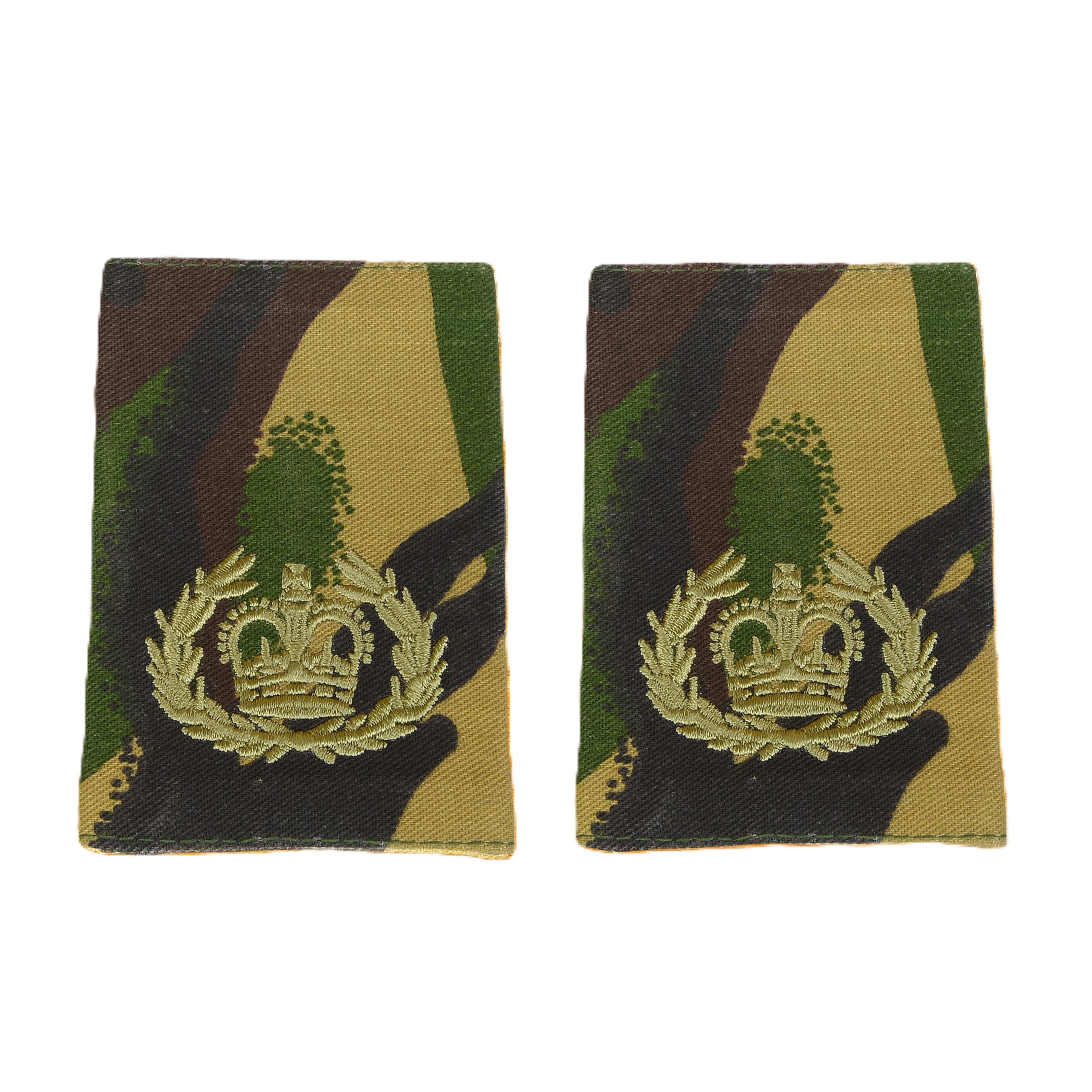 英国軍 パッチ DPM迷彩ブリティッシュアーミーの象徴、王冠刺繍が輝く階級章。■軍放出品のご購入を検討されているお客様へ。ご購入前に必ず下記の説明文、注意文を最後までご一読いただきますようお願い致します。英国軍で用いられていた、王冠刺繍入り...