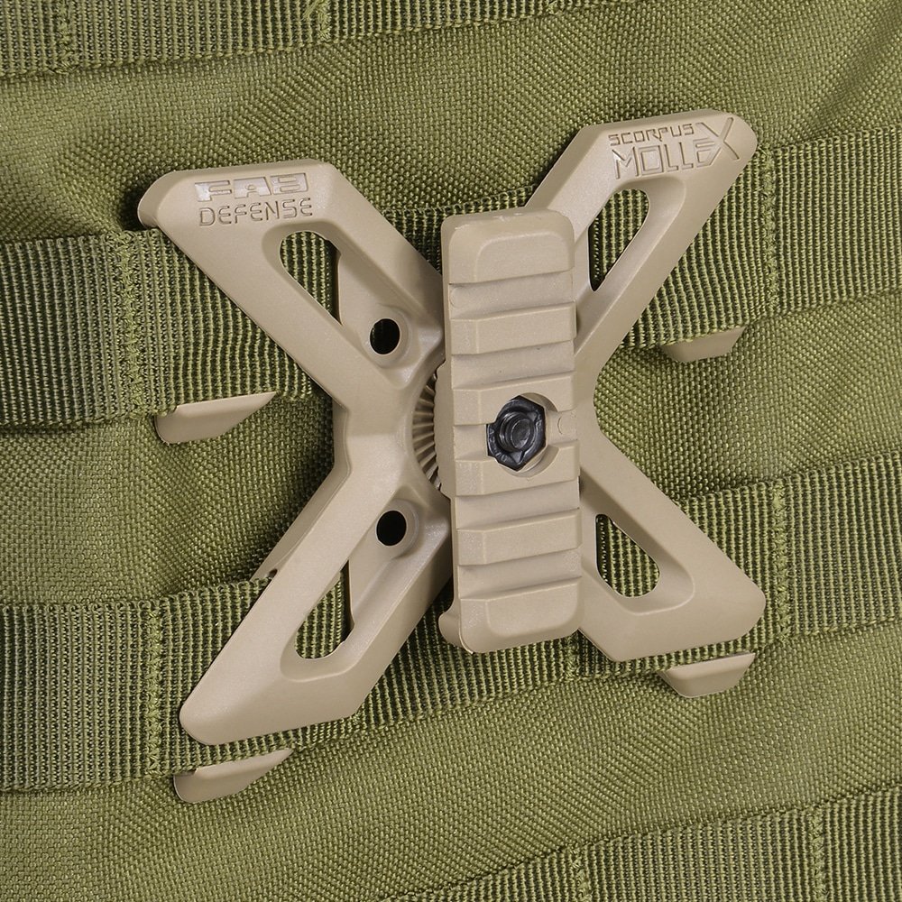 MOLLEアダプター FABディフェンス ファブディフェンスMOLLE Xアダプターに取り外しも可能なレールマウントが付属最先端のガンパーツ、アクセサリーを開発しているイスラエルの銃器パーツメーカー「FAB DEFENSE(ファブディフェン...