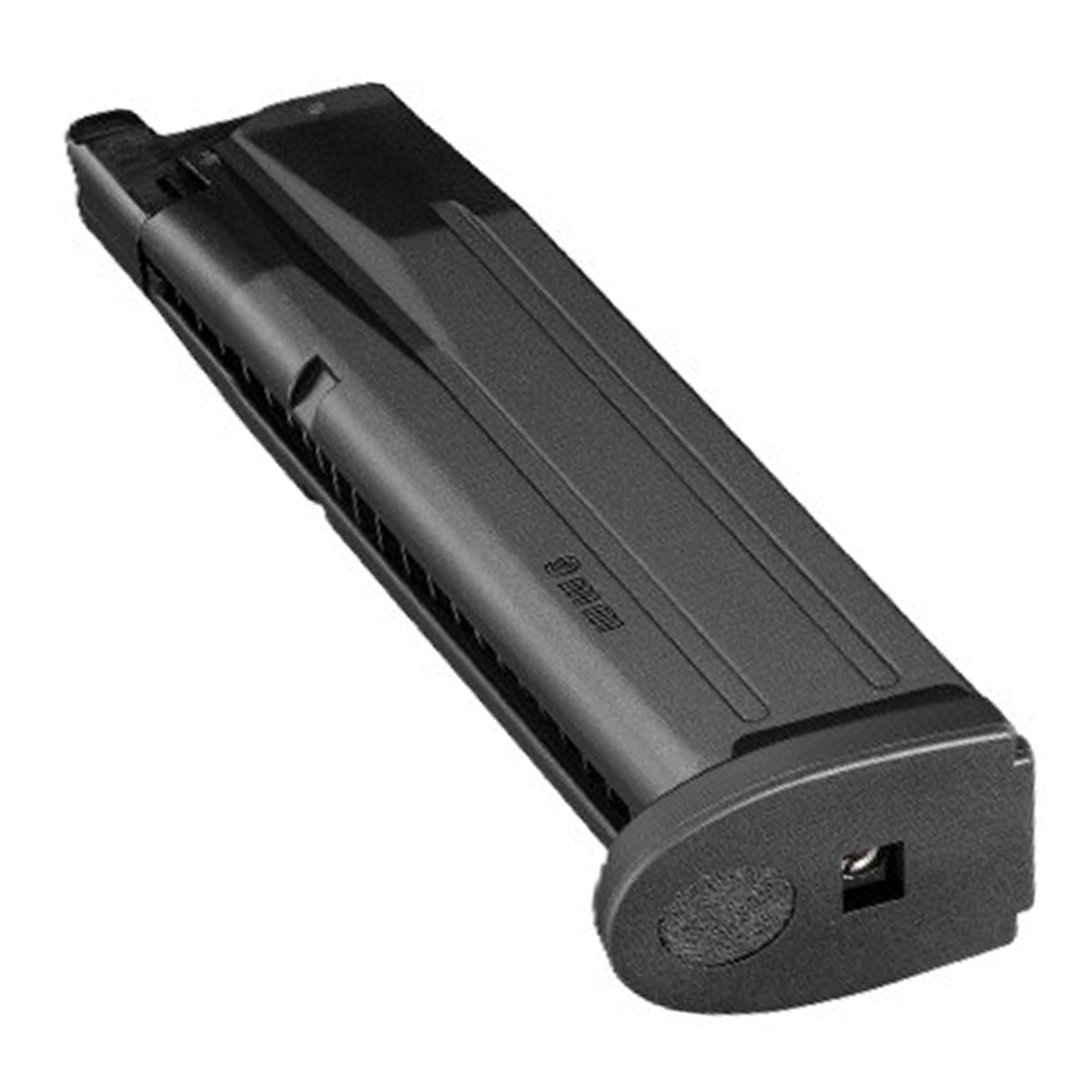 TOKYO MARUI ブラック SIGP320用の26連スペアマガジン国内大手のエアソフトガンメーカー「東京マルイ」。同社のガスブローバックガン「SIG P320」専用マガジン。装弾数は26発。側面に「9mm」の刻印が入っています。※製品...