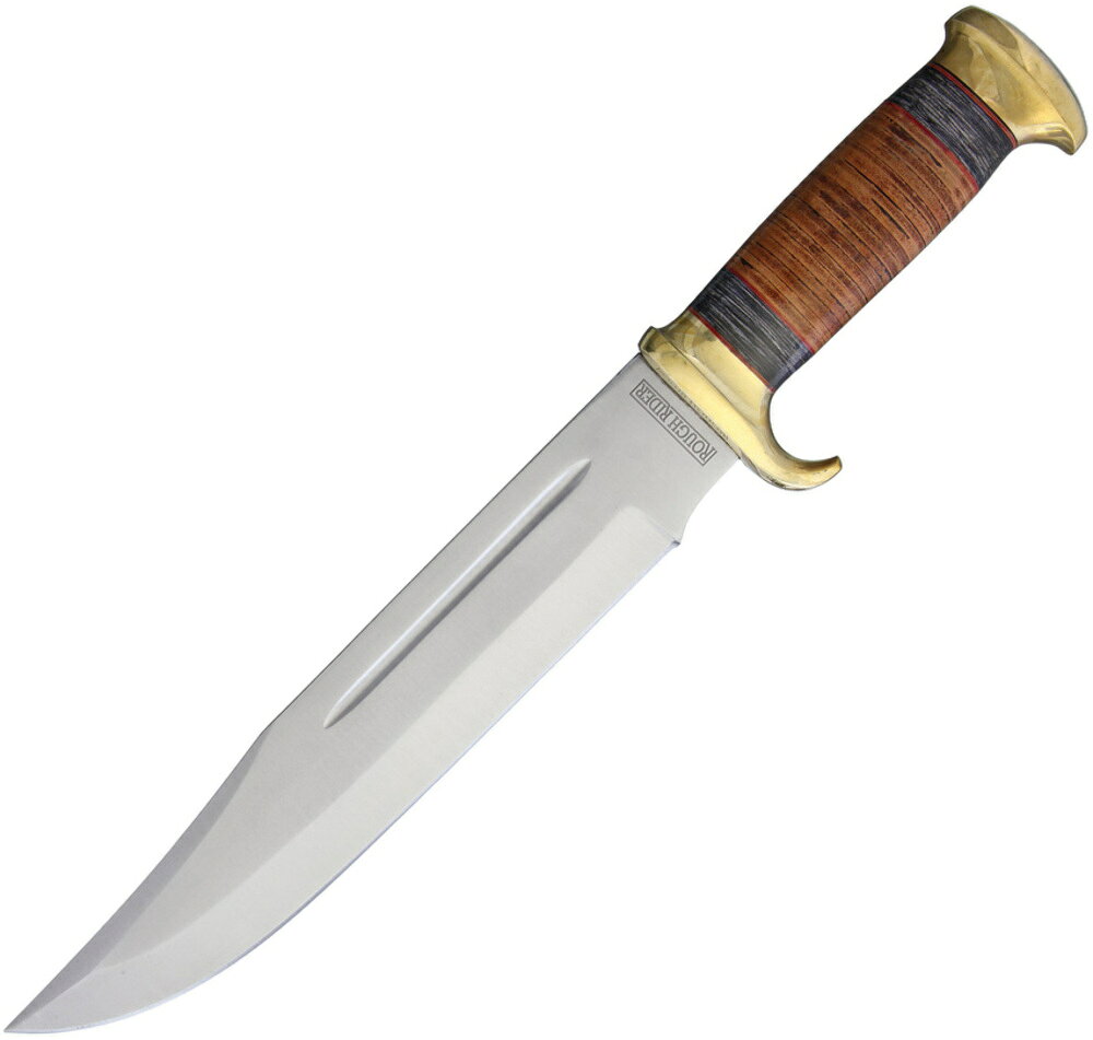 ラフライダー Stacked Leather Bowie レザーワッシャーハンドルサテン仕上げのステンレスブレードとレザー製ハンドルを備えた大型ナイフ伝統的かつ実用性とコストパフォーマンスに優れるナイフを展開する米国のブランド「ROUGH ...