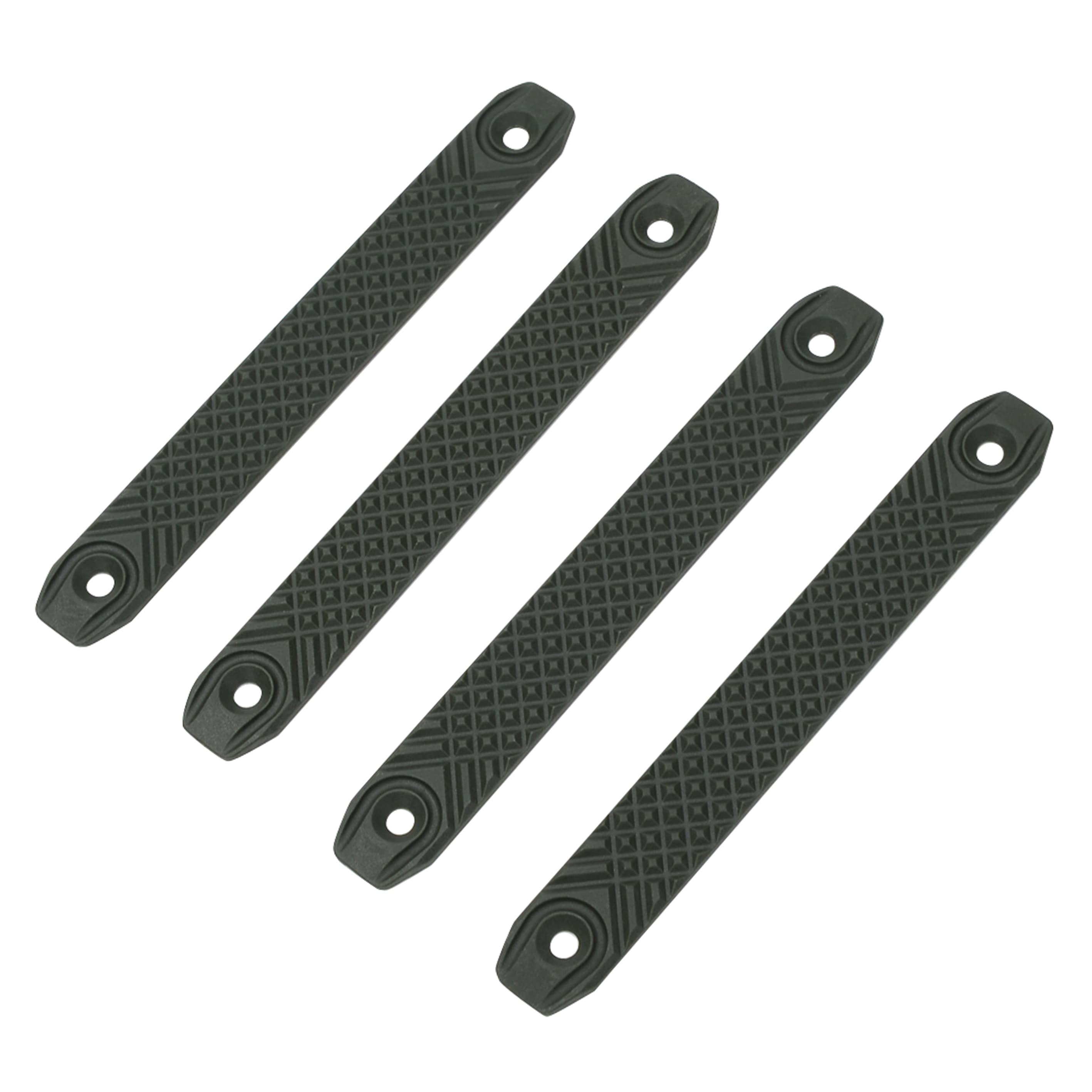 レールカバー MLOK対応 チェッカリング滑りにくさと安定性。マトリックス構造が操作精度をサポート。M-LOK規格ハンドガードにフィットする、レールカバー4本セットです。取り回しを邪魔せずにグリップ力を高めてくれます。 表面には、均一に配置...