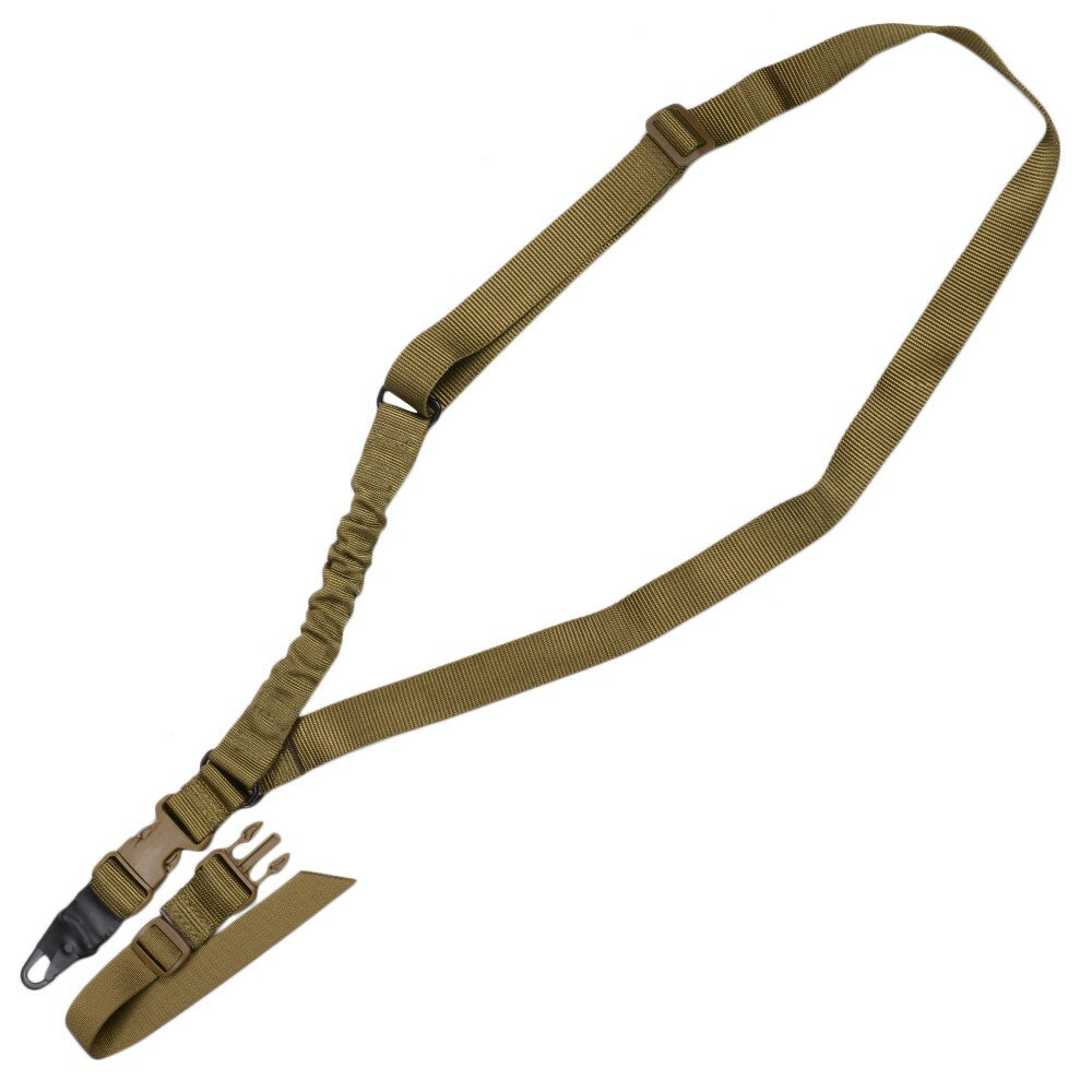 コンドル シングルポイントスリング バイパー銃への取り外しが簡単に行える、頑丈な一点式のスリングCONDOR OUTDOOR(コンドルアウトドア)の、部分的に伸縮するバンジーコードが付いたシングルポイントスリング、VIPER SINGLE ...