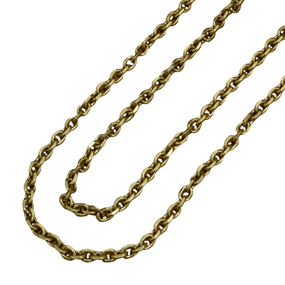 クラフトパーツ 鎖 ハンドメイドアクセサリーカット面が綺麗に並ぶ真鍮製アズキチェーン小豆型チェーンを面加工した特徴的なデザインのチェーン。チェーンに施された面が綺麗に並び幾何学模様のような規則性のあるデザインをしています。馴染んでいくにつれ...