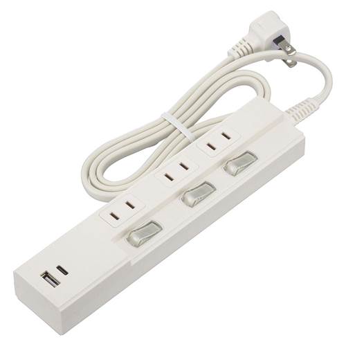 特　徴●USB Type-CはPD（Power Delivery）対応、最大18Wで急速充電●USB差込口はType-C×1、Type-A×1●TypeA+TypeC両方使用時、合計3.4A出力●AC差込口（3口）はLEDランプ付個別スイッ...