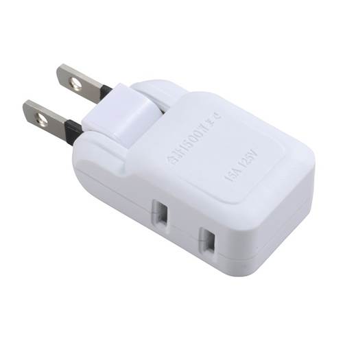 特　徴●持ち運びに便利な小型コーナータップ●2個口タイプ仕　様■15A　125V　1500W以下■本体に熱に強いPBT樹脂を採用■連結部半田レスにより接点不良撲滅■フリープラグ（タイトラー付）　　　　　　　　　　　　　　　　