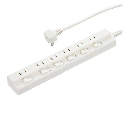 特　徴●個別スイッチで待機電力をカット●ランプレス個別スイッチでスイッチランプを省いてさらに節電●コンセント周りに熱に強いPBT樹脂使用の難燃・耐熱ボディ●丈夫な二重被ふくコード●壁に沿ってすっきり配線できるL型プラグ（耐トラッキング絶縁カ...