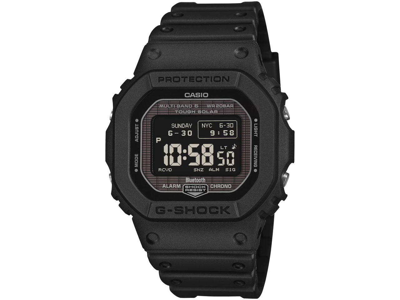 CASIO G-SHOCK 電波ソーラー 高精細MIP液晶 GW-BX5600-1A1JF 優れた視認性を持つMIP 液晶を採用し、タフソーラー機能やBluetooth 連携及び標準電波受信など機能性と実用性を備えたG-SHOCKです。 ダ...