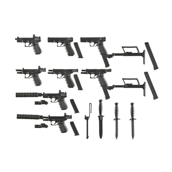 発売予定日2026年3月予定メーカートミーテック登場作品---商品詳細●特殊部隊用“新型ソーコムピストル”、G19●指定防衛校生愛用、標準ハンドガン、G17●軍・警察専用のフルオート拳銃、G18CG17シリーズは、80年代初頭のオーストリア...