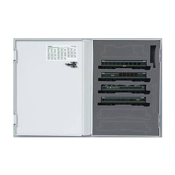 発売予定日2026年12月商品説明●トワイライトエクスプレスは1989年より運行を開始した寝台特急で、従来の青色のイメージから緑色となり、2階建て個室車やロビーカーの連結、展望スイート等豪華な客室装備を持ち、高い人気を持っていました。●客車...
