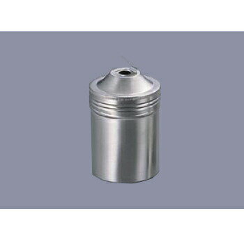 ふりかけ缶 小 新型 18-8 IK φ57×H86●小●容量:約150cc●外寸:φ57×H86●穴径:12mm●フタ上部に羽根が付いておりますので穴部が12mmですがホコリなどが入りにくくなっています。