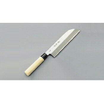 薄刃庖丁 19.5cm 鎌型 特撰 兼松作●刃渡寸法:19.5cm●庖丁は片刃、右仕様となります。●兼松作特撰●安来鋼改良霞研●一丁ごとに確かな品質。切れ味、使い易さがプロを満足させるスタンダードライン。