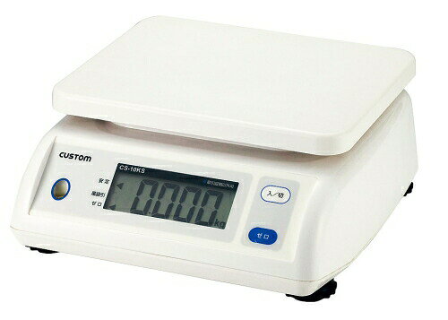 メーカー品番CS-10KS ひょう量(kg)10最小表示(g) 5 間口×奥行き×高さ(mm)250×260×108皿寸法 :230×190質量:約2.5kg電源:単2乾電池×4（別売）●簡易防滴タイプ。●1/2000高分解能。●オートパワ...