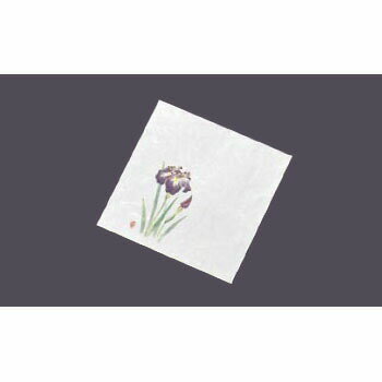ニュー四季懐紙 NS-7 5寸 (100枚入) あやめ●150×150(100枚入)●あやめ (5月～6月)●盛もり彩さいシリーズ●四季折々の時節に合った心づかいをぜひどうぞ。おいしさ安全、料理にやさしい。表面にラミネート加工してありますの...