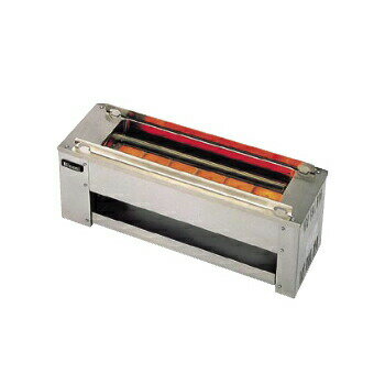 グリラー RGK-61D 串焼61号 赤外線下火式 13A●外形寸法(mm):間口606.5×奥行209.5×高さ216●有効焼面積(mm):間口430×奥行140●ガス消費量(kW):2.44●ガス接続口(mm):φ9.5●火力調節:網の...