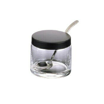 シュガーポット No.8567 クリアー ガラス製●材質:クリアガラス、蓋/ステンレス●74×H62
