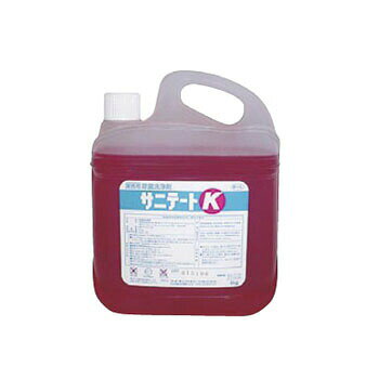 サニテートK 食品,調理器具の除菌洗浄剤 4kg ライオン●重量:4kg●弱アルカリ性,無リン,液体,30～300倍希釈●調理器具類を洗浄と除菌を同時に出来る洗浄剤です。短時間でも強い除菌力を発揮します。安全性の高い除菌成分を使用し、不快臭...