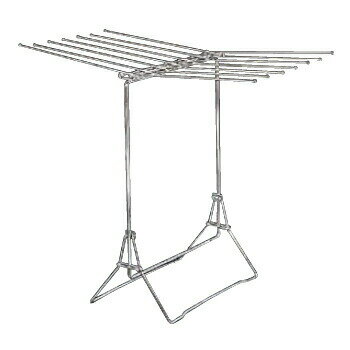 小物ほし SB●外寸:400×744×H590●材質:スチールクロームメッキ仕上●タオル14枚掛●持ち上げると脚は閉じ、おろすと開く便利な折りたたみ式構造になっています。