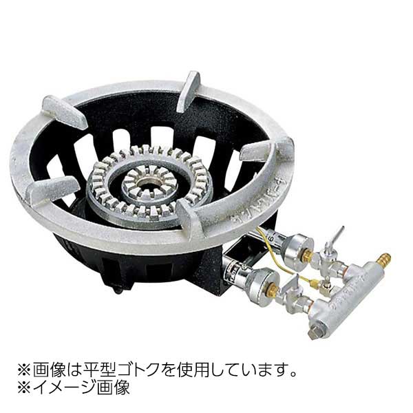 415×550×H185●ガス接続：4分口(φ13mm)●バーナー数：2重●寸胴鍋の使用範囲：最大39cmまで●パイロット付