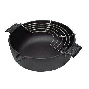 天ぷら鍋 S型 鉄製 五進●容量:2.5L(リットル)●内寸:φ230×H75●付属品:天プラアミ●200V電磁調理器は非常にパワーがある為、鍋の変形防止,安全面からボリュームは中以下で、鍋の状態、内部の温度には細心の注意をお願いします。