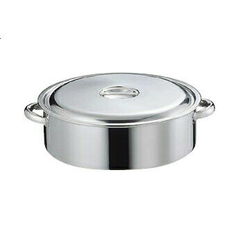 外輪鍋 手付 33cm 18-8 EBM●33cm●容量:9.4L(リットル)●深さ:110●板厚:0.9●パイプハンドルで持ちやすい●27cm以上には握り易くたいへん丈夫なパイプハンドルを採用。スポット溶接さらにアルゴン溶接で本体へ取り付...