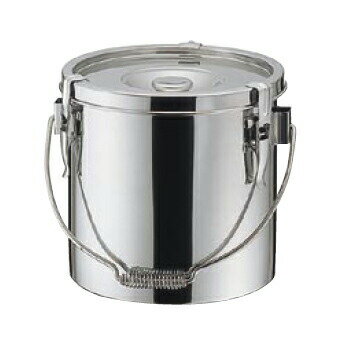 給食缶 厚底 18cm 4.4L 18-8●18cm●容量:4.4L(リットル)●深さ(高さ):H180●蓋付(高さ):H190●底板厚:1.5●蓋板厚:0.7●シリコンゴムパッキンにより密閉性に優れています。●プッシュ式蓋構造により蓋が吸...