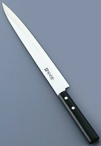 サイズ(cm)27メーカー品番10614全長(mm)410質量(g)172背厚(mm)2.5※庖丁の表示サイズは、マチ付庖丁は刃先からマチまで、 マチなし庖丁は刃渡り寸法となっております。 正広作 ステンレス和庖丁 日本刀鍛錬の技術を生かし...