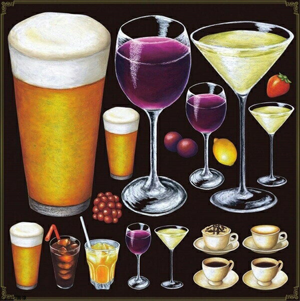 285×285●チョークアートをシールにしました。ブラックボードへデコレーションとしての使用何度か貼り直しも可能で、素敵なディスプレイができます。書く+貼るがこれからのスタンダード●再剥離。長期間貼ったままだと、剥がれにくくなりますのでご注...