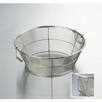 揚ザル 60cm 細目11メッシュ 手付 18-8 BK●60cm●高さ:220●金網0.5×11メッシュ