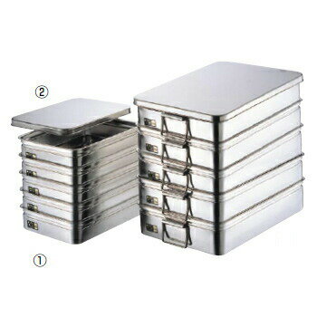 番重バット 特大 深型（12cm） 手無 18－8 CL●特大●深型(12cm)●外寸:660×440×120●実用容量:約25L(リットル)●※板厚:0.7mm●この商品は商品画像の(1)です。