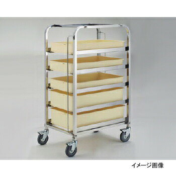 コンテナーカート 5段 ステンレス EBM●5段●720×490×H1280●※4輪自在ストッパー付(φ120)すべり落ち防止ストッパー付●※積載荷重200kg