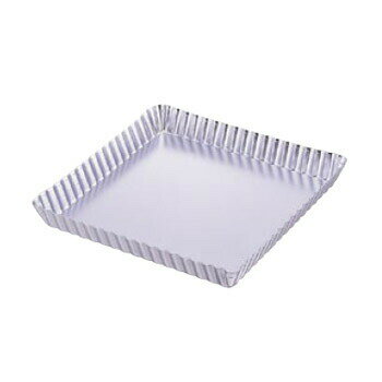 タルト型 No.906 角 底取 セパト ギルア●内寸:210(190)×210(190)×H27●材質:スチールクロームメッキ