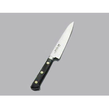 ペティーナイフ 12cm ツバ付 日本鋼 正広作●刃渡寸法:12cm●庖丁は両刃、右仕様となります。●ズッシリとした手応えと抜群の切れ味を身上とする純日本鋼。研ぎ澄ました刃先に伝統の風格が漂います。