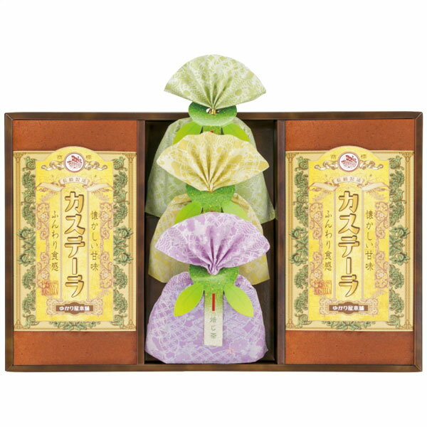 ※こちらの商品は ご注文後のキャンセル・返品・交換をお受けできない商品となっております。内容をご確認のうえ、ご注文ください。●昔ながらの製法でふっくらと焼き上げたカステラと緑茶ティーバッグを詰合せました。●箱サイズ：34×20.8×8cm●...