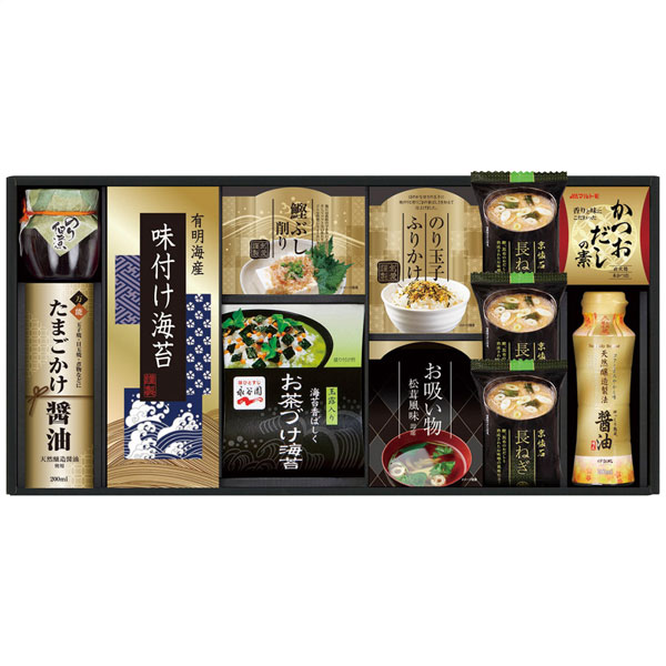 ※こちらの商品は ご注文後のキャンセル・返品・交換をお受けできない商品となっております。内容をご確認のうえ、ご注文ください。●食卓を彩る和の詰合せです。●箱サイズ：51×25×7cm●現品サイズ・内容：有明海産味付け海苔(3切4枚)・鰹ぶし...