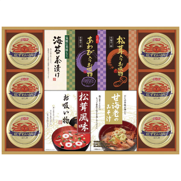 ※こちらの商品は ご注文後のキャンセル・返品・交換をお受けできない商品となっております。内容をご確認のうえ、ご注文ください。●あわび・松茸の贅沢な食材を使用したフリーズドライと松茸風味のお吸い物、紅ずわいがにや海老みそ汁を詰め合わせました。...